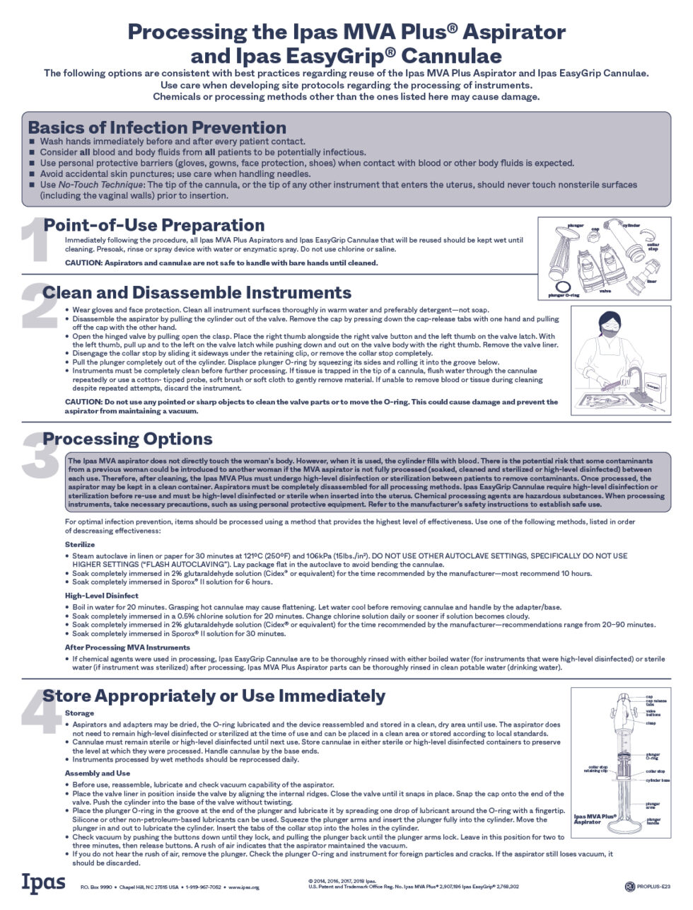 Processing the Ipas MVA Plus® Aspirator and Ipas EasyGrip® Cannulae - Ipas