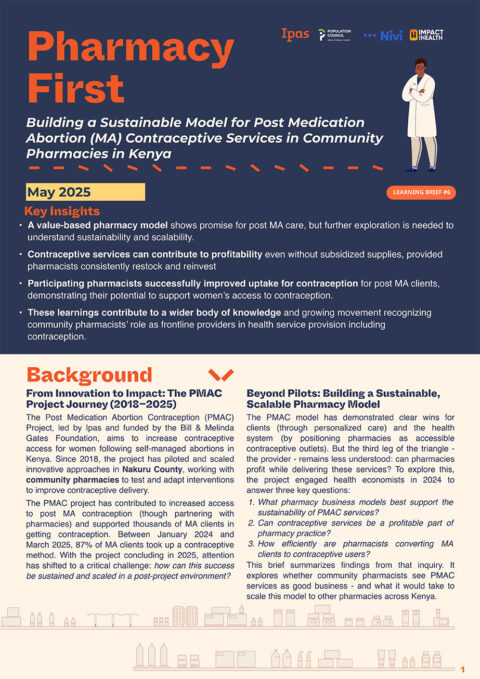 Pharmacy First: Sustaining and Scaling Post Medication Abortion (MA ...